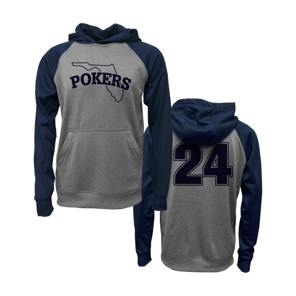 Original Florida Pokers State Logo Navy & Grey Hoodie V1 - Alpha Prime ...